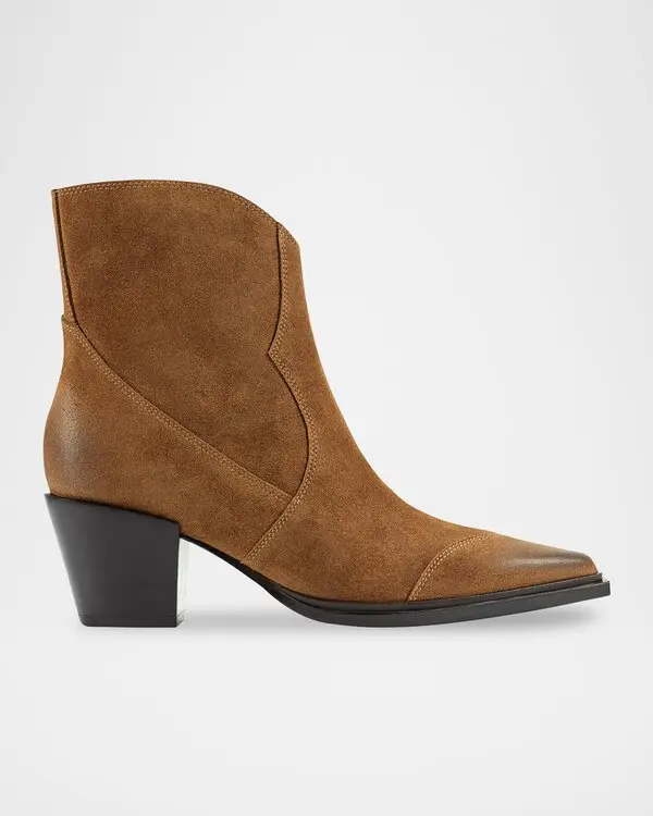 Marc Fisher Giulie Leather Western Booties - Alce