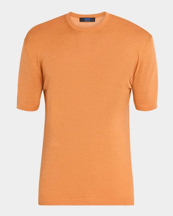 KNT Slim Wool And Silk Knit Crewneck T-shirt