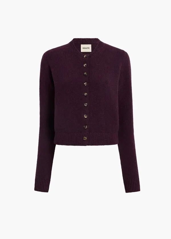 Khaite Everheart Cashmere Cardigan - Plum