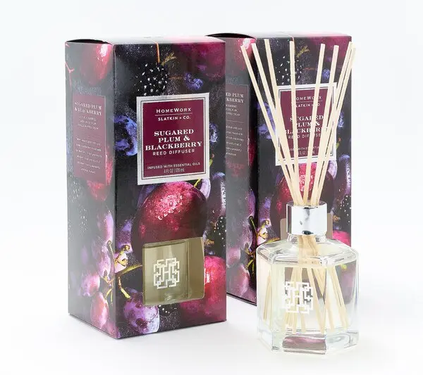 HOMEWORX BY SLATKIN + CO. S/2 Sugared Plum & Blackberry Reed