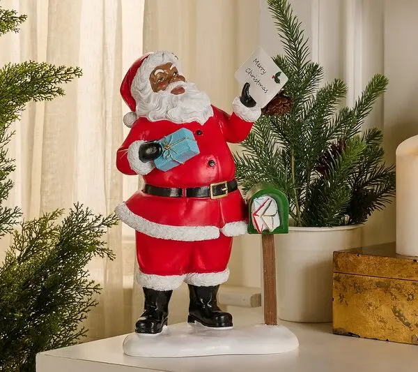 VALERIE PARR HILL 14 Resin Santa Figure Mailing Letterby Valerie