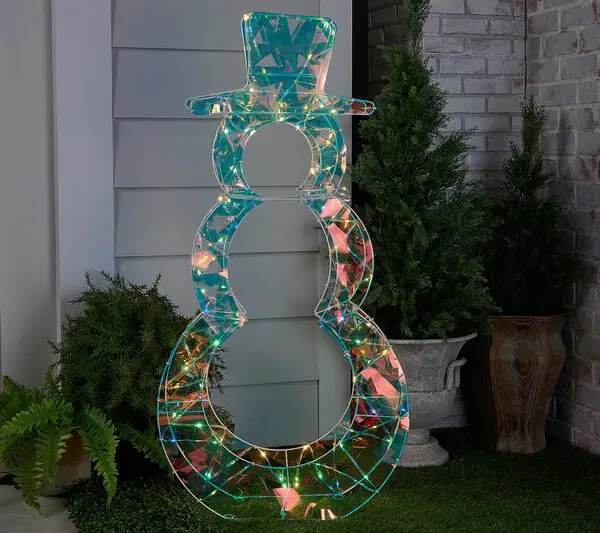 BETHLEHEM LIGHTS 48' Fold Flat Iridescent Snowman
