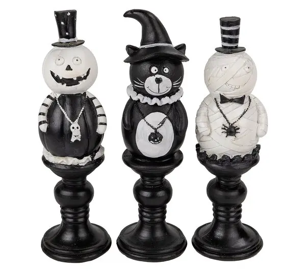 NORTHLIGHT Halloween Candlestick Decors 8.25' S Et Of 3