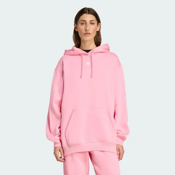 Adidas Essentials Oversized Fleece Hoodie - Semi Pink Glow