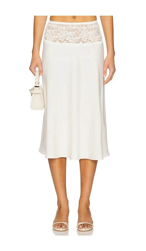 Frankies Bikinis Harper Satin Midi Skirt