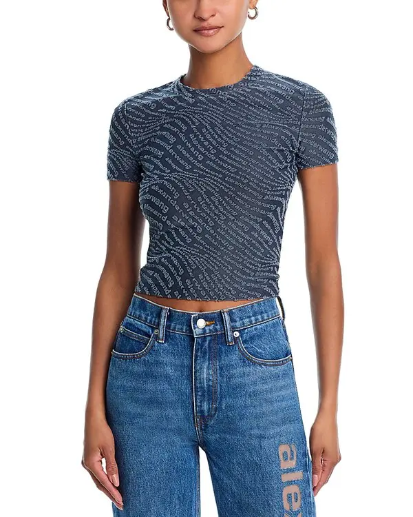 Alexander Wang Jacquard Logo Baby Tee - Graphite