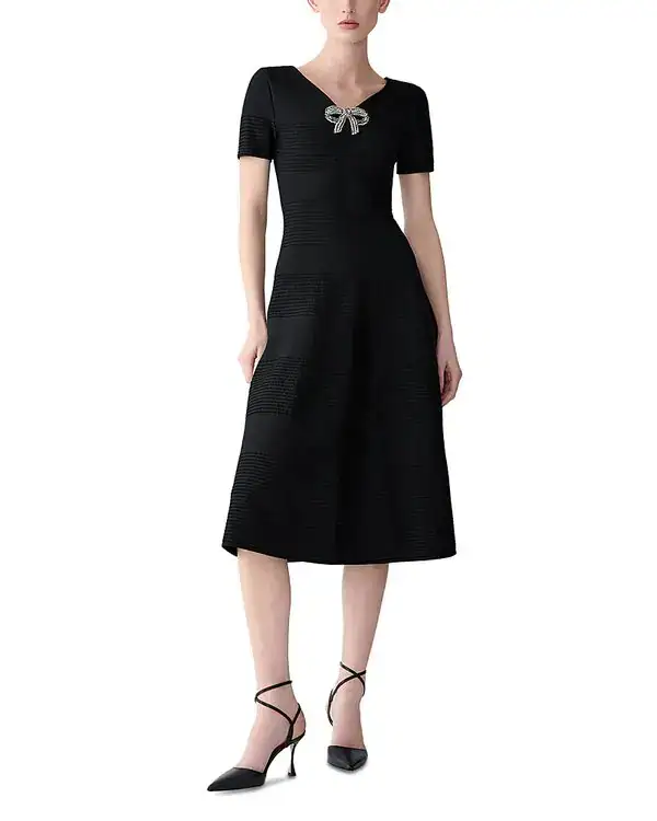 Carolina Herrera Striped Fit And Flare Dress In Black - 60% Off |  Editorialist