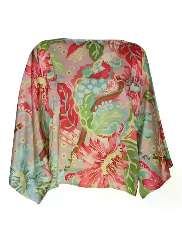 CLIPS Floral-print Batwing Top