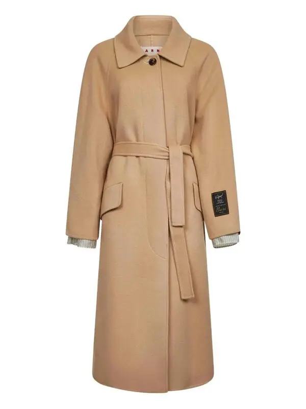 Marni Raglan-sleeved Belted Coat - Beige