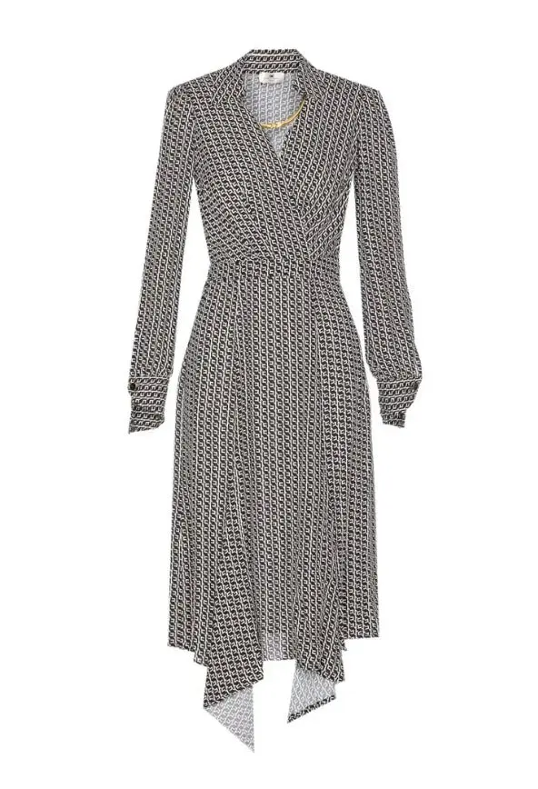 Elisabetta Franchi Geometric Print Shirt Dress - Nero/latte