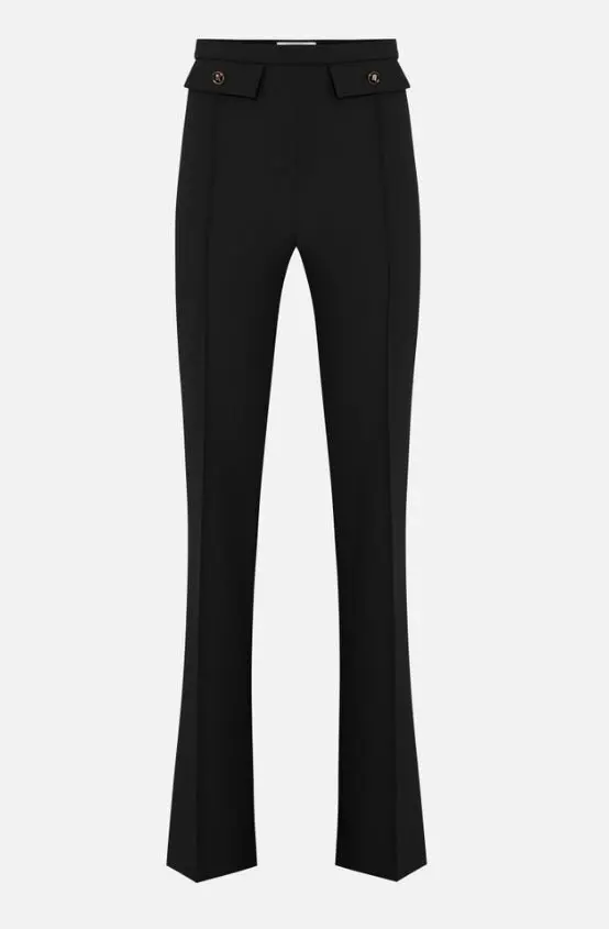 Elisabetta Franchi Double Crepe Palazzo Trousers - Black