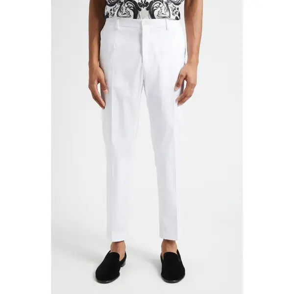 Dolce & Gabbana Cotton Stretch Gabardine Trousers - W0111 Bianco