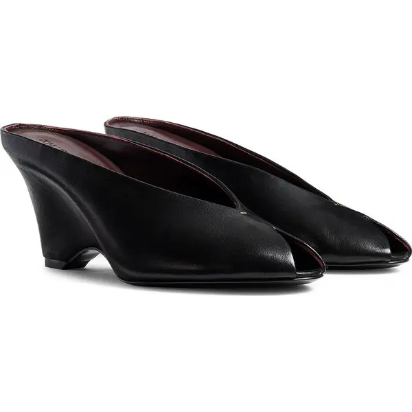 Khaite Cloak Peep Toe Mule - 200 Black