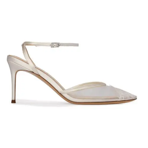 BLACK SUEDE STUDIO Cara 80 Mesh Pump - White Mesh