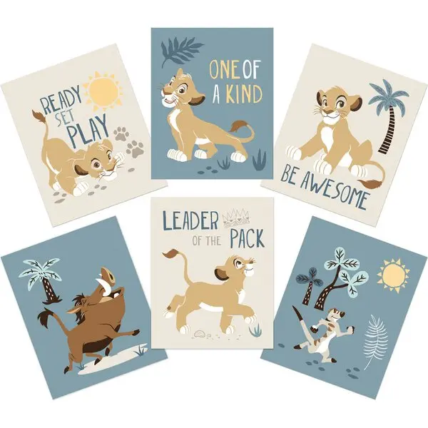 LAMBS & IVY Disney Baby Lion King Unframed Wall Artsimba/timon/pumba