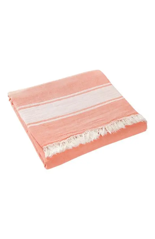OLIVE & LINEN Summer Double Sided Throw - Coral