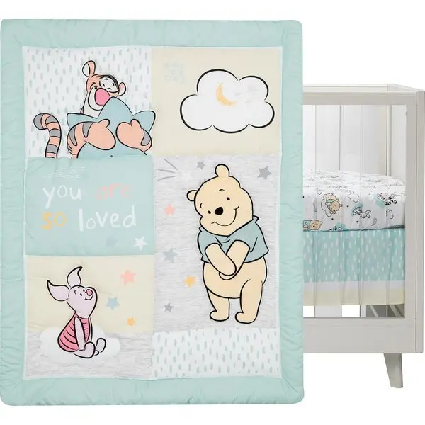 LAMBS & IVY Disney Baby Winnie The Pooh Hugs 3-piece Nursery Crib Bedding Set
