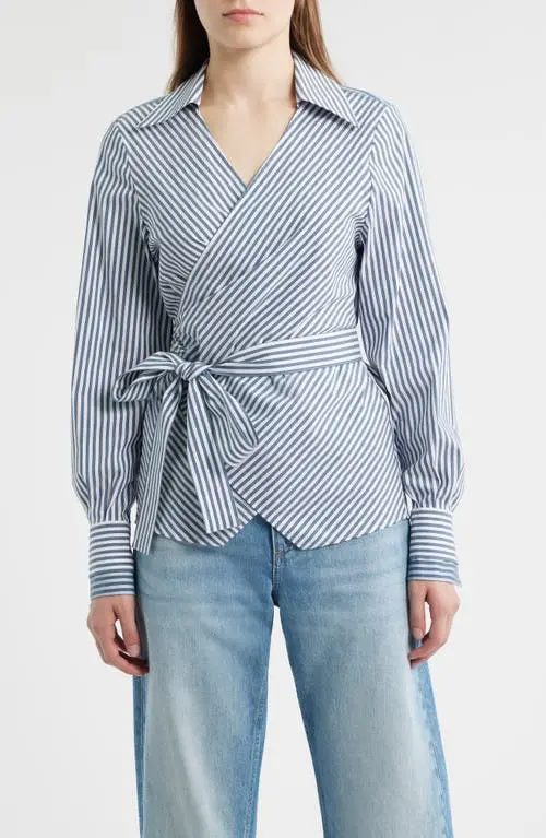 Hugo Boss Striped Wrap Top