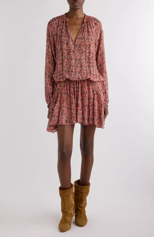 Isabel Marant Bess Printed Georgette Minidress - Rust