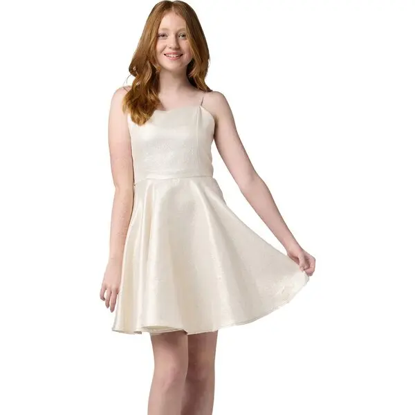 UN DEUX TROIS Fit And Flare Party Dress - Silver