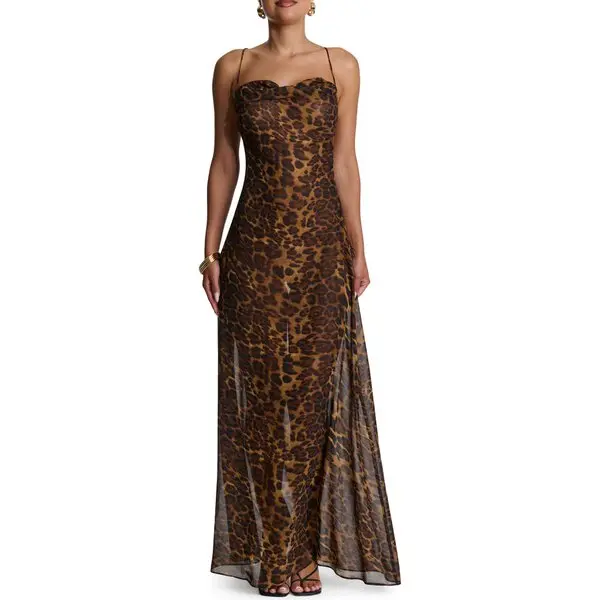 Naked Wardrobe Strappy Open Back Print Maxi Dress