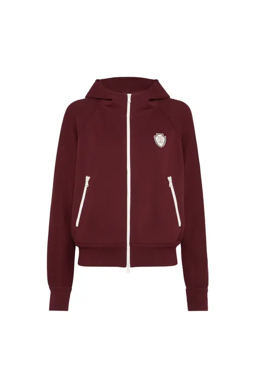 Brunello Cucinelli Piqué Sweatshirt With Logo - Amaranth