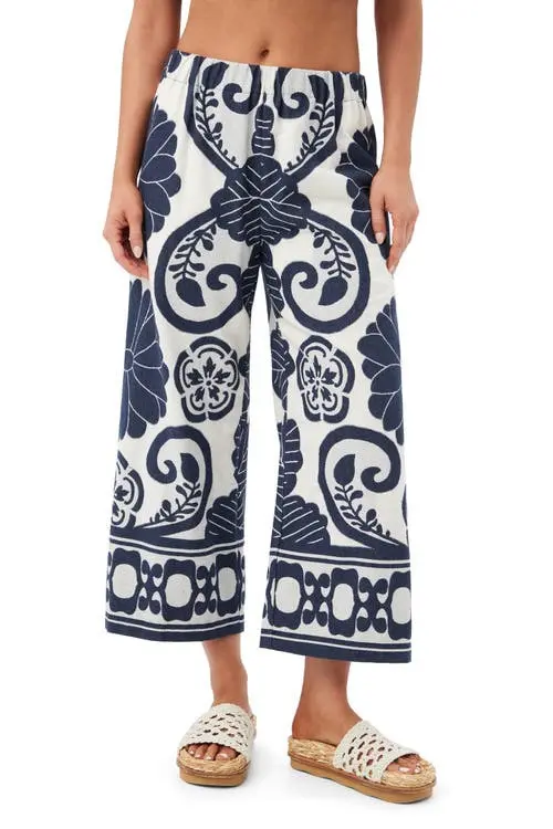 Trina Turk Estella 2 Cropped Pant - Sumi Blue/whitewash