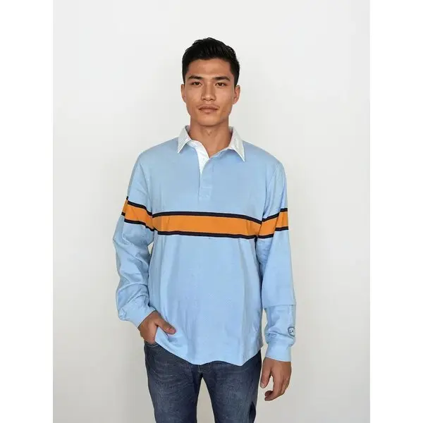 LEDGER & FORD Oxford Club Rugby Shirt - Light Blue