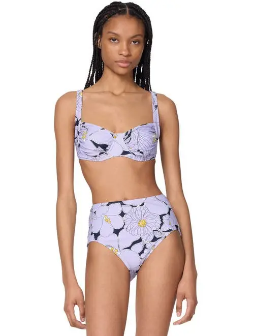 Kate Spade New York Garden Shirred Underwire Bra Top - Planetary Navy