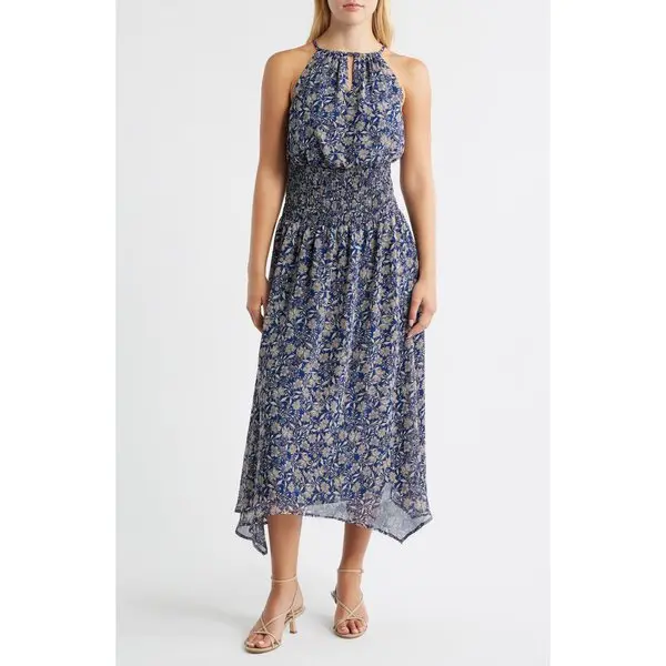 Halogen Smocked Waist Sleeveless Maxi Dress