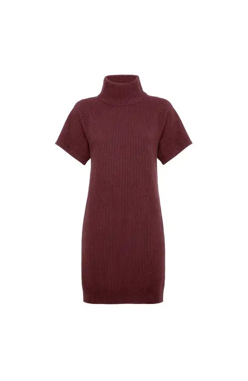 Brunello Cucinelli English Rib Knit Dress - Amaranth