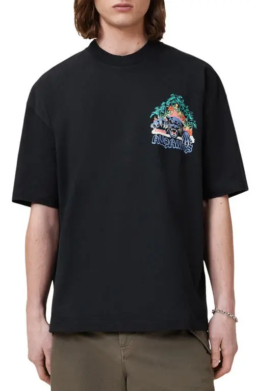 All Saints Pounce Graphic T-shirt - Washed Black