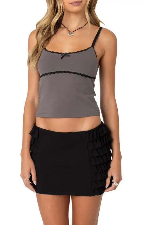 EDIKTED Lace Trimmed Camisole - Gray