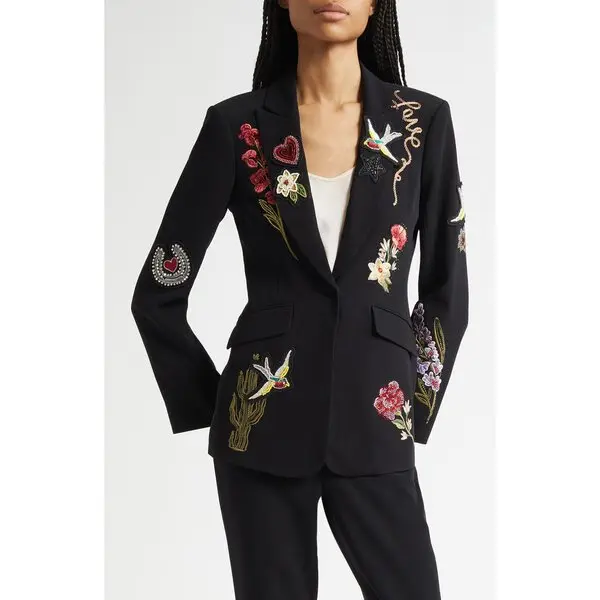 Cinq À Sept Cheyenne Embellished Blazer - Black/multi