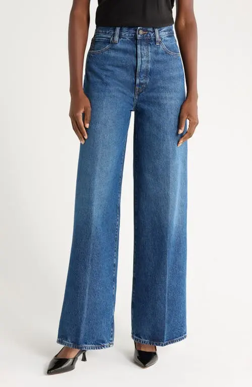 FRAME The Collegiate Super High Waist Wide Leg Jeans - Galactic
