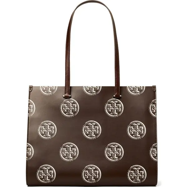Tory Burch T Monogram Contrast Leather Tote