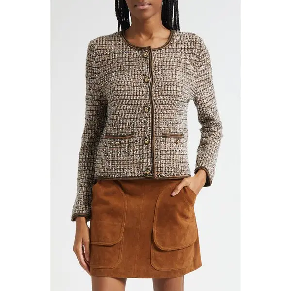 Veronica Beard Brisa Tweed Knit Jacket - Acorn Multi