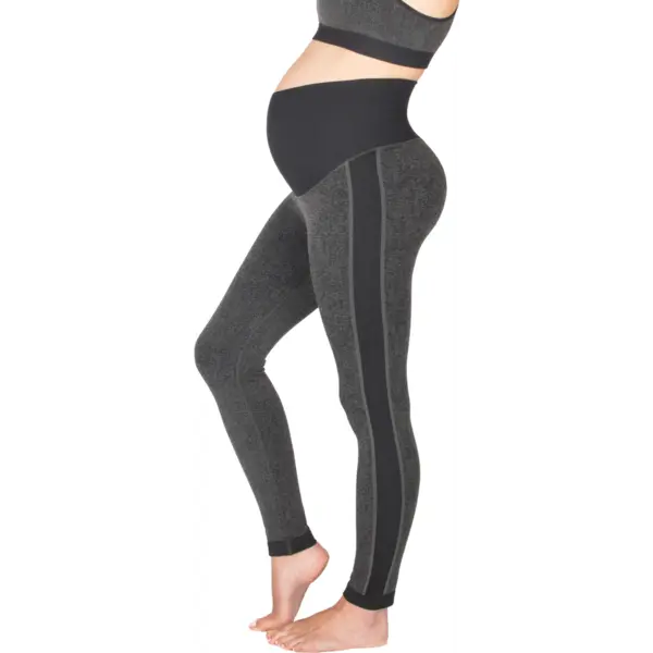 MODERN ETERNITY Ella Activewear Seamless Maternity Leggings - Grey Jacquard