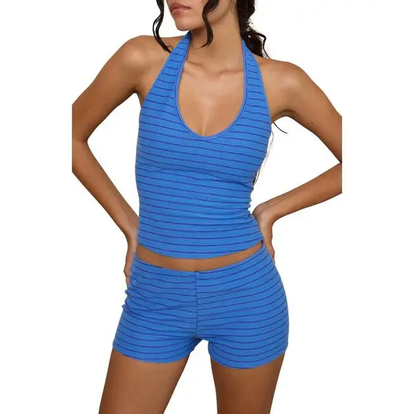 MOTEL Jules Stripe Halter Top