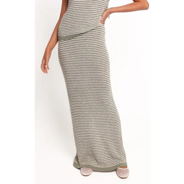 PETAL & PUP Striped Knit Maxi Skirt