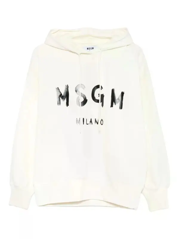 MSGM Logo-print Hoodie - White