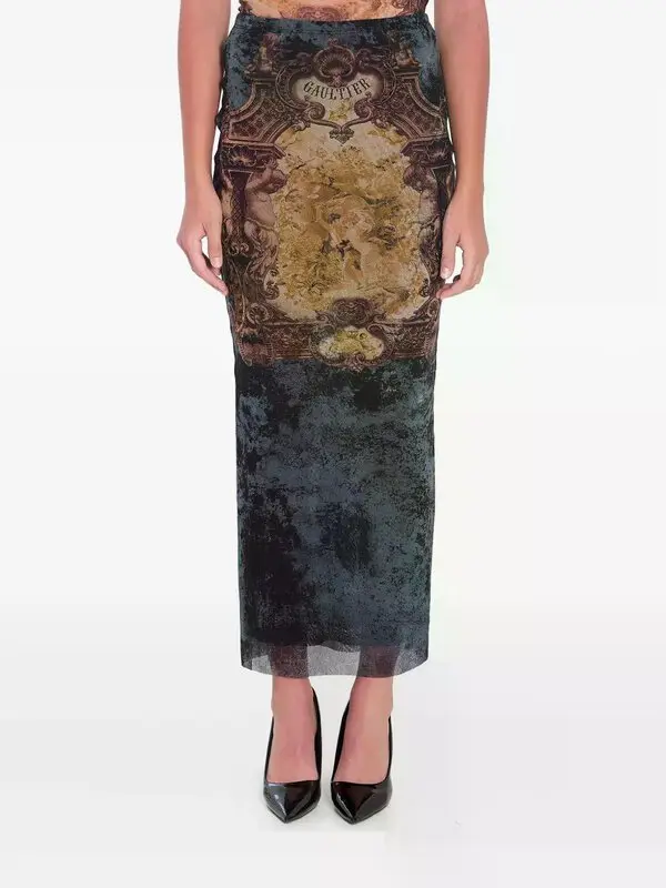 Jean Paul Gaultier Elastic-waist Midi Skirt - Blue
