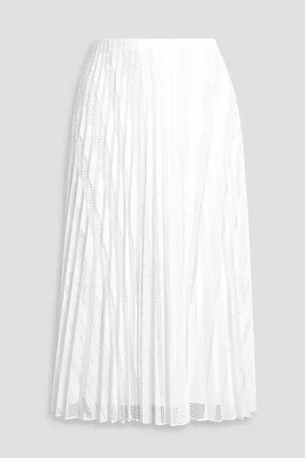Theory Lace Pleated Midi Skirt White 55% Off Editorialist