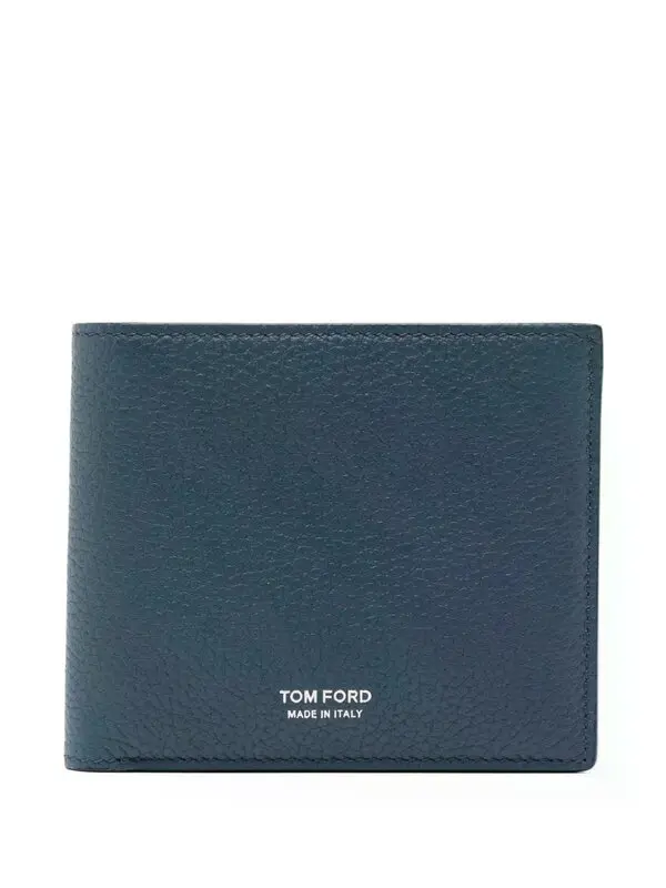 TOM FORD Grain Leather Classic Bifold Wallet - Blue