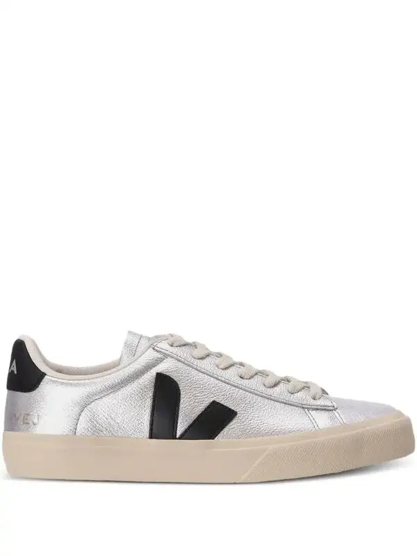 VEJA Campo Leather Sneakers - Silver Black