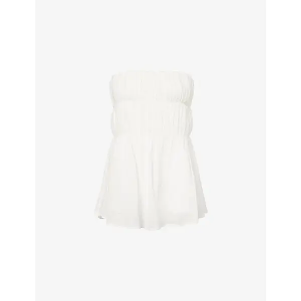 Dissh Artie Strapless Woven Top - White