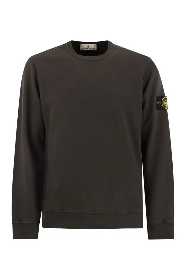 Stone Island Crewneck Sweatshirt With Badge - Grey