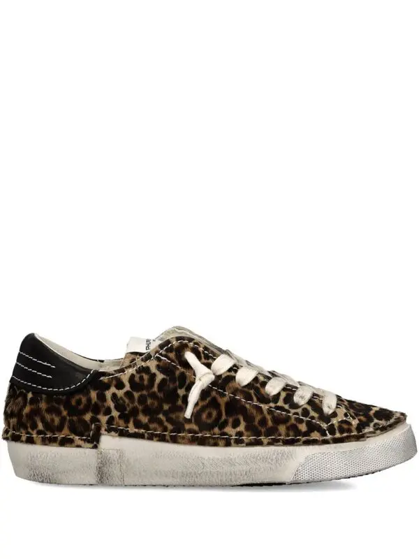 Philippe Model Leopard Print Flat Sneakers