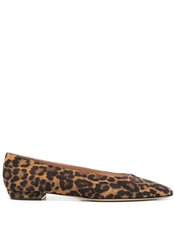 GIANVITO ROSSI Amelia Leopard Print Ballet Flats - Dallp