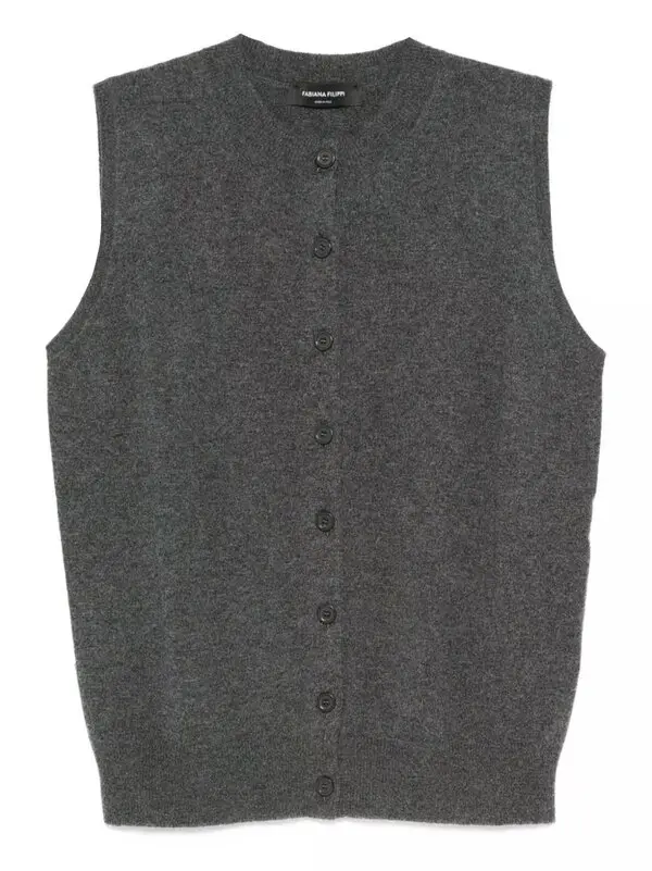Fabiana Filippi Button-fastening Sleeveless Cardigan